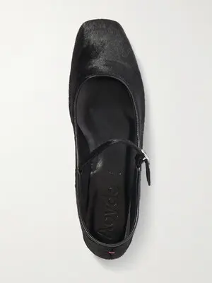 AeydĒ Uma Calf Hair Mary Jane Ballet Flats - Black