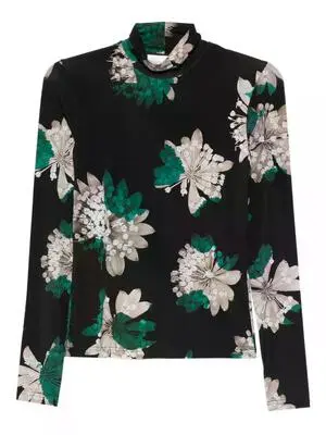 Christian Wijnants Tugal Floral High Neck Top - Black