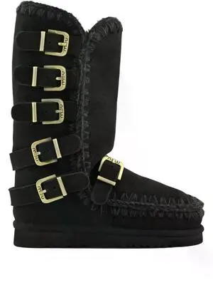 Mou 40mm Buckle Strap Boots - Black
