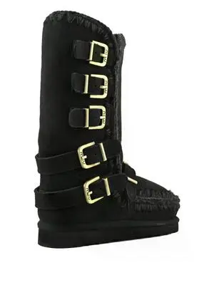 Mou 40mm Buckle Strap Boots - Black