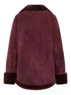 UNREAL FUR Burgundy Shawl Collar Jacket - Red