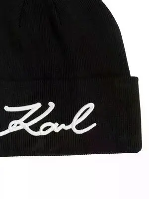 Karl Lagerfeld Signature Beanie Hat