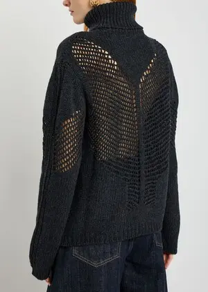 Our Legacy Merino Wool Cage-knit Roll-neck Jumper