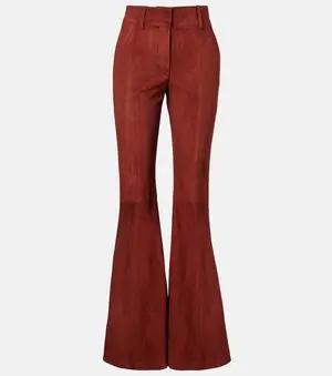 Gabriela Hearst Suede Flared Trousers - Brown