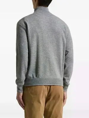 Peserico High Neck Zip-fastening Cardigan - Grey