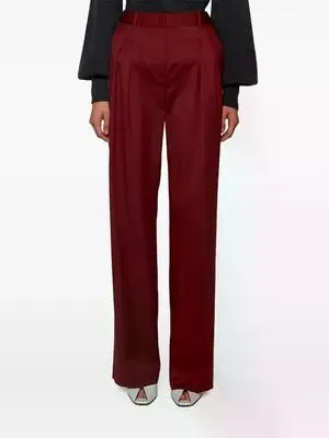 Loulou De Saison Silk High-waisted Trousers - Red