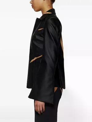 DI PETSA Gold-tone Faux Leather Blazer