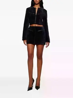 Alexander Wang Zip-pocket Bubble-velvet Mini Skirt