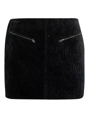 Alexander Wang Zip-pocket Bubble-velvet Mini Skirt