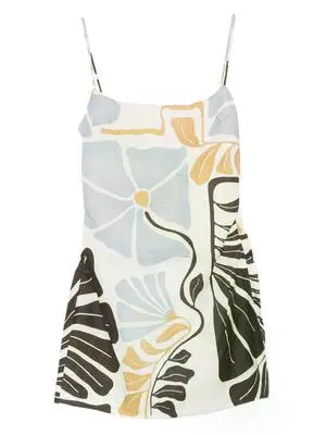 SIR. Lola Square-Neck Mini Dress Neutrals