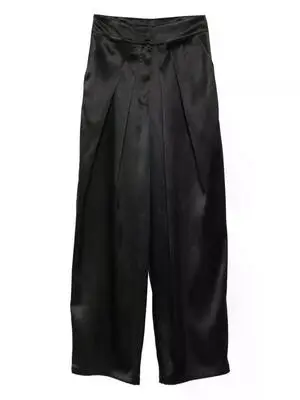 RHIZOME Taffeta Pleated Trousers - Black