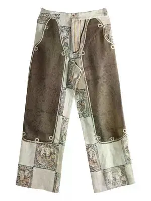 COMMUNS Patterned Panelled Trousers - Neutrals