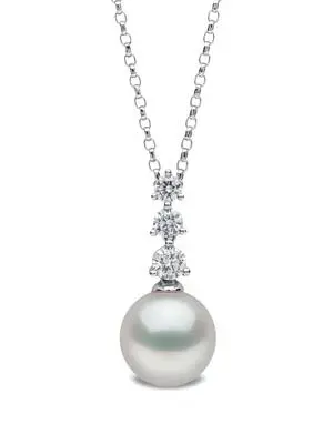 Yoko London 18k White Gold Akoya Pearl And Diamond Pendant Necklace - Silver