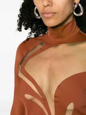 MUGLER Illusion Mesh-panelled Bodysuit