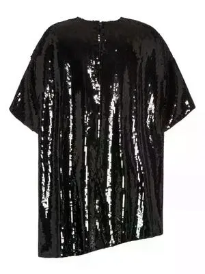 Valentino Garavani Sequin-embellished Organza T-shirt - Black