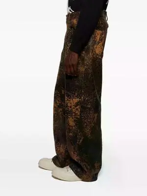 NAHMIAS Brown Distressed Leather Trousers