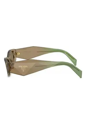 Prada Geometric Frame Sunglasses - Brown