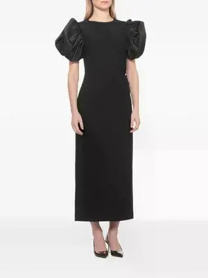 ROTATE BY BIRGER CHRISTENSEN Puff Sleeve Midi Dress - Black