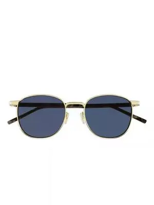 Saint Laurent Gold-tone Round Frame Sunglasses - Black