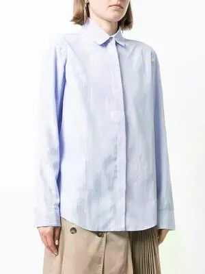 Rokh Pinstripe Print Tailored Long-sleeve Shirt