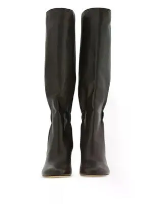 FERRAGAMO 70mm Ruched Leather Boots