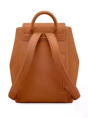 MAISON DE SABRE Large Leather Backpack With Top Handle And Adjustable Shoulder Straps - Brown
