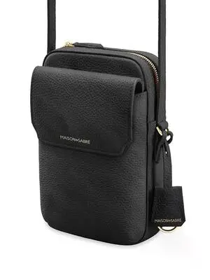 MAISON DE SABRE Leather Zip Phone Pouch - Black