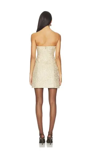 Alice + Olivia Madison Strapless Mini Blazer Dress - Metallic Gold