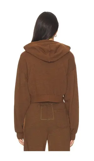 Aviator Nation 5 Stripe Cropped Zip Hoodie