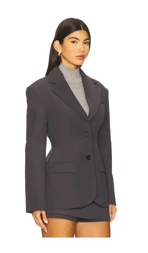Line & Dot Ida Hourglass Blazer - Charcoal