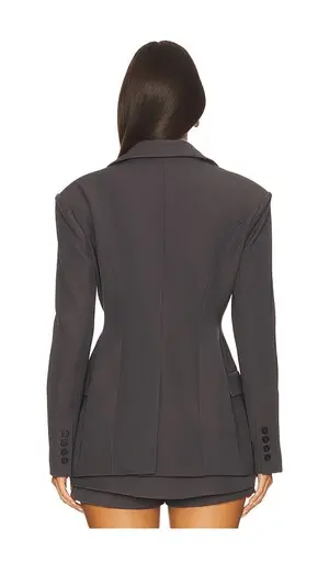 Line & Dot Ida Hourglass Blazer - Charcoal