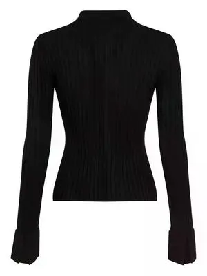 Karl Lagerfeld Ribbed Knitted Polo Shirt - Black