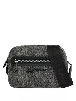 Karl Lagerfeld Washed Denim Cross Body Bag - Grey