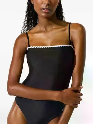Karl Lagerfeld Scallop-trim Swimsuit - Black