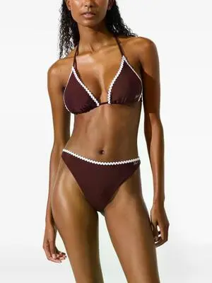 Karl Lagerfeld Scalloped Trim Bikini Top - Red