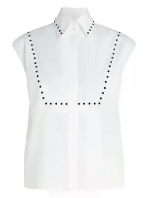 Karl Lagerfeld Sleeveless Studded Poplin Shirt