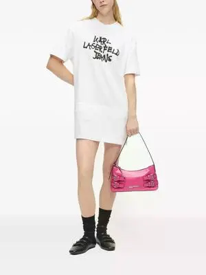 Karl Lagerfeld Graffiti Crewneck Dress - White