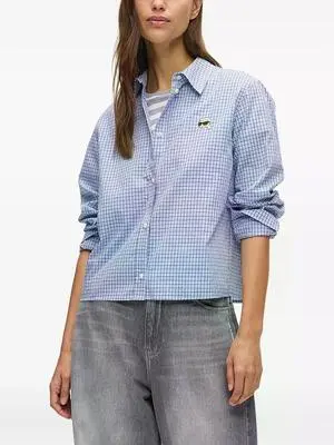 Karl Lagerfeld Checked Blouse With Logo Appliqu