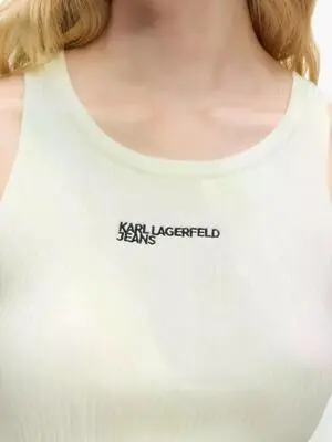 Karl Lagerfeld Ribbed Embroidered Logo Tank Top