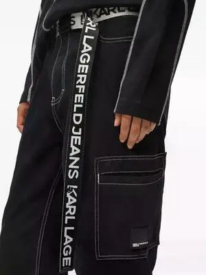 Karl Lagerfeld Contrast Stitching Cargo Trousers