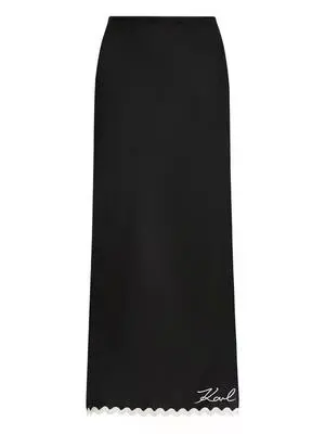 Karl Lagerfeld Scallop-trim Skirt - Black