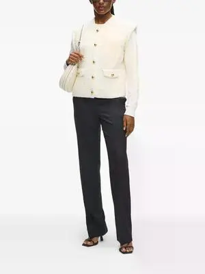 Karl Lagerfeld Bouclé Button Vest - Neutrals