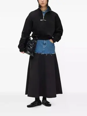 Karl Lagerfeld Embroidered Logo Half-zip Sweatshirt