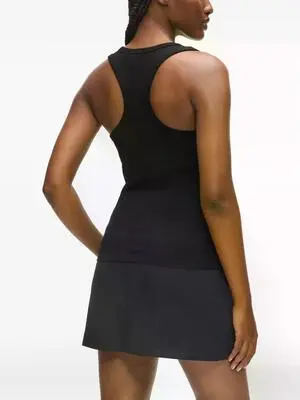 Karl Lagerfeld Ribbed Knit Autograph Detail Racer Back Tank Top