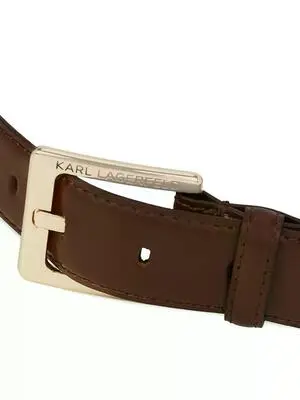 Karl Lagerfeld Leather Belt With Buckle Detail - Brown