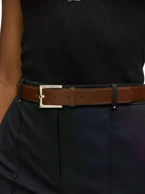 Karl Lagerfeld Leather Belt With Buckle Detail - Brown