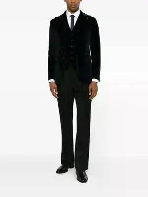 Tagliatore Single-breasted Velvet-texture Cotton Blazer