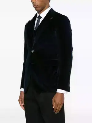 Tagliatore Single-breasted Velvet-texture Cotton Blazer