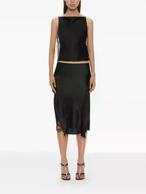 Christopher Esber Lattice Lace Silk Midi Skirt