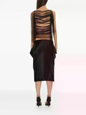 Christopher Esber Lattice Lace Silk Midi Skirt